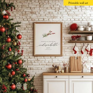 2 Corinthians 9:15 Print, Christmas Home Decor, Christmas Decoration ...