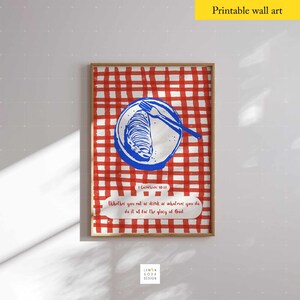 Modern Blue and Red Christian Bible Verse Gallery Wall Set of 6 for ...