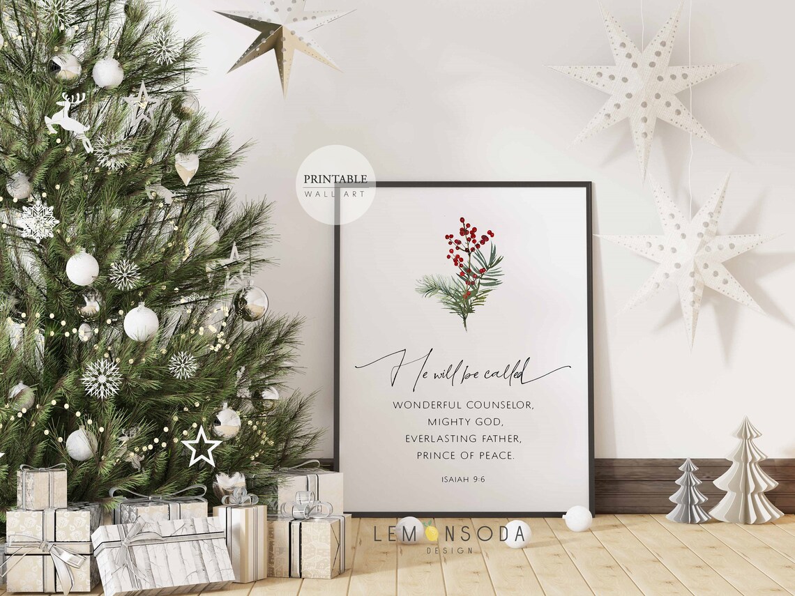 Isaiah 9:6 Print Christmas Bible Verse Wall Art Christmas | Etsy