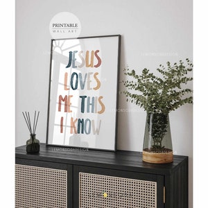 Jesus Loves Me Printable Poster: Christian Nursery Decor (digital ...