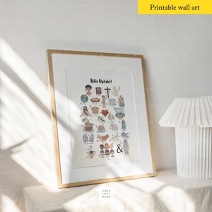 Kids Bible Alphabet Print, Printable Christians Educational Wall Art ...