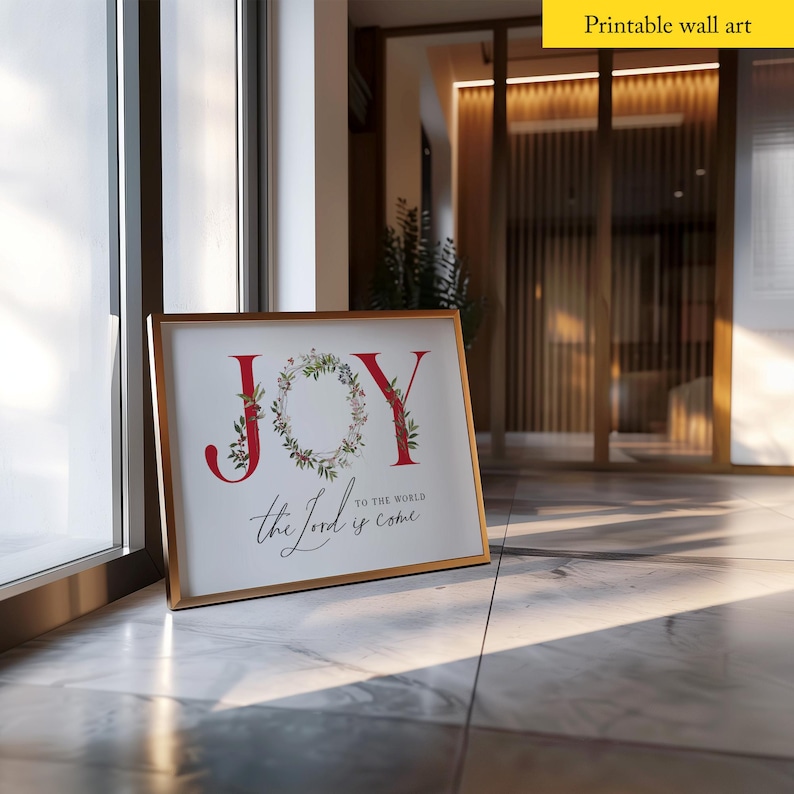Joy to the World Print: Watercolor Christmas Wall Decor (digital ...