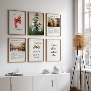 Vintage Christmas Bible Verse Wall Art, Printable Religious Seasonal ...