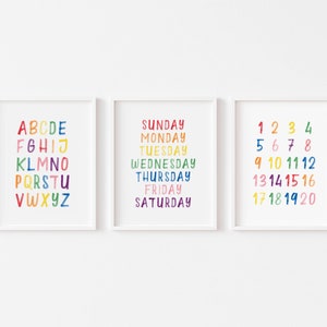 Alphabet Poster Set ABC print Printable Nursery Wall Art | Etsy