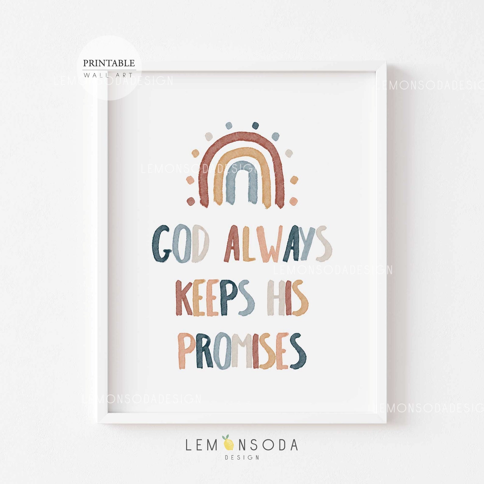 Set of 6 Kids Bible Verse Wall Art, Christian Nursery Boho Neutral ...