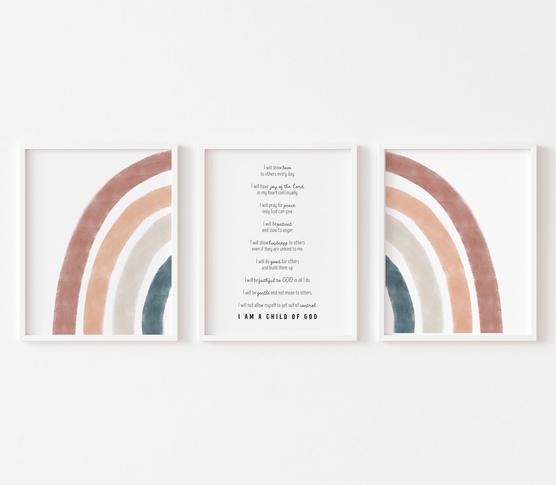 Boho Nursery Bible Wall Decor Kids Bible Affirmation Wall | Etsy