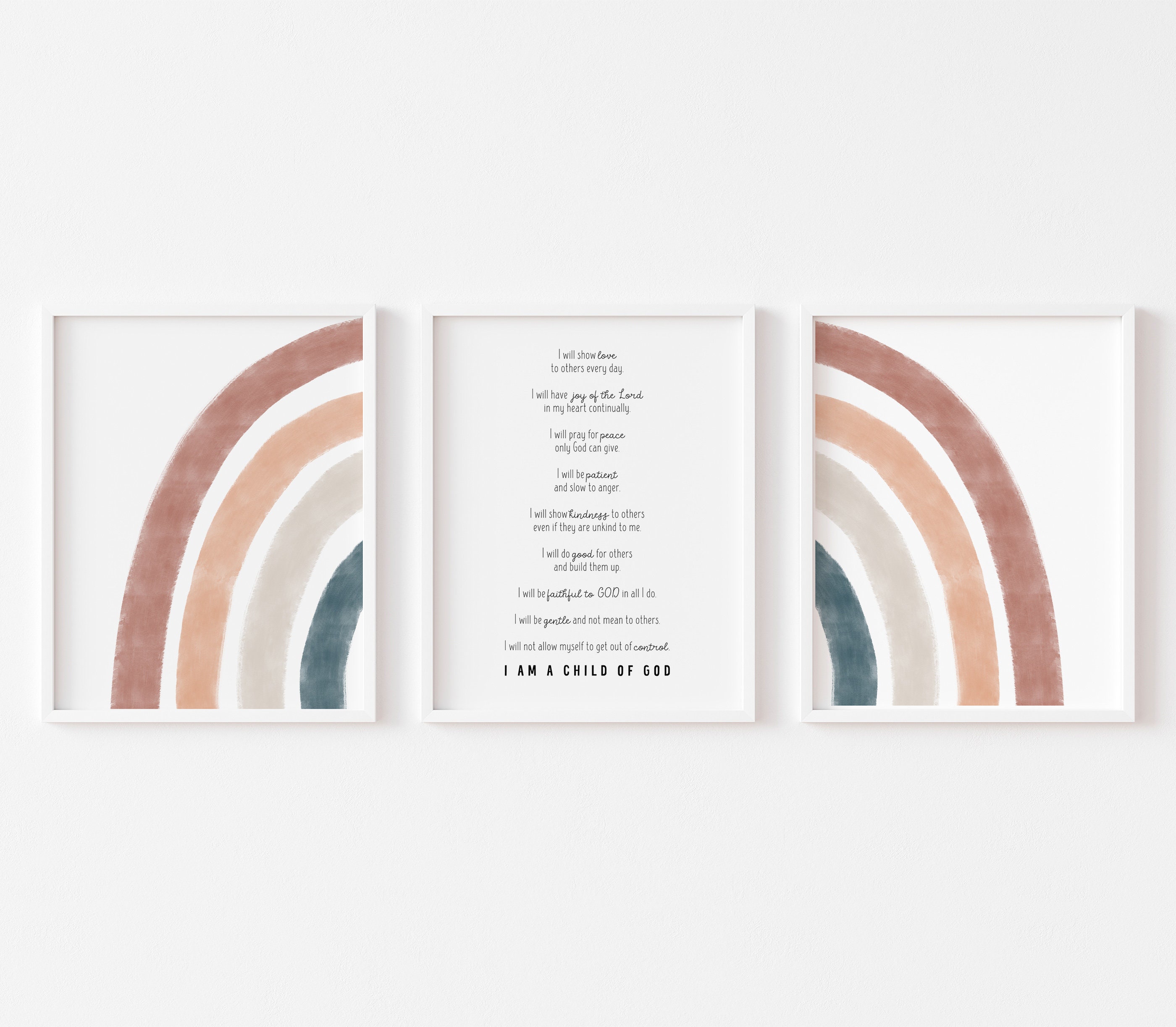 Boho Nursery Bible Wall Decor Kids Bible Affirmation Wall | Etsy