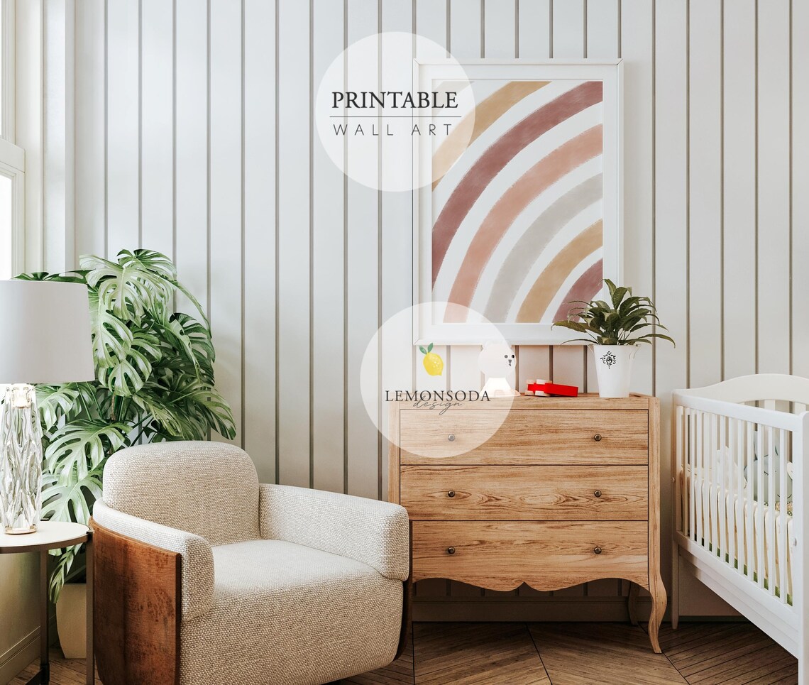 Printable Nursery Boho Rainbow Decor Neutral Boho Rainbow | Etsy