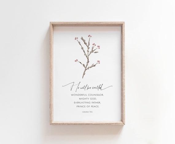 Isaiah 9:6 Print Christmas Bible Verse Wall Art Christmas | Etsy
