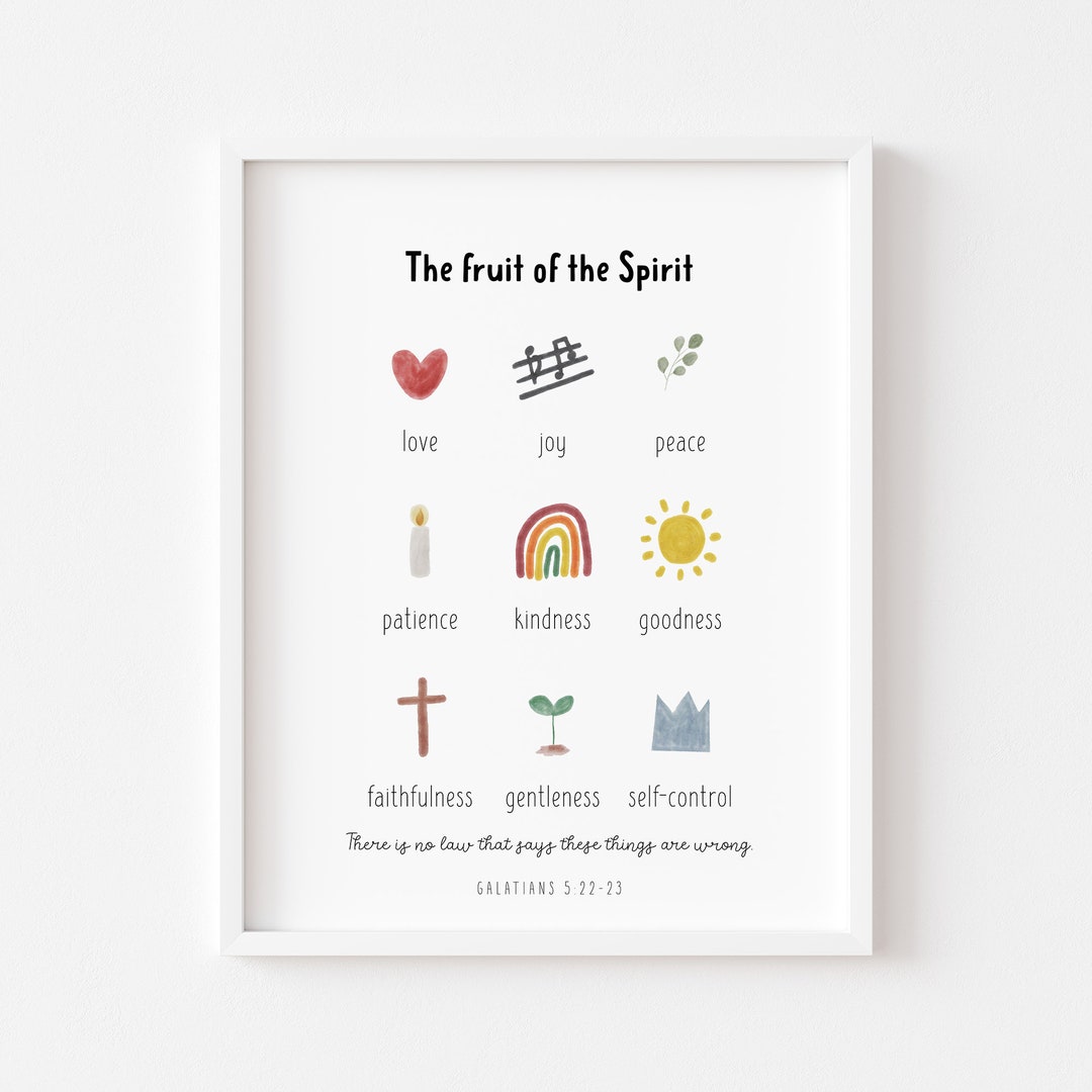 The Fruit of the Spirit Nursery Wall Art, the Fruit of the Spirit for ...
