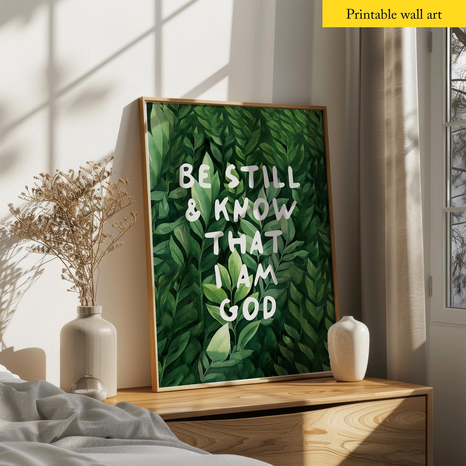 Green Christian Scripture Art Prints: Modern Gallery Wall Set (digital ...