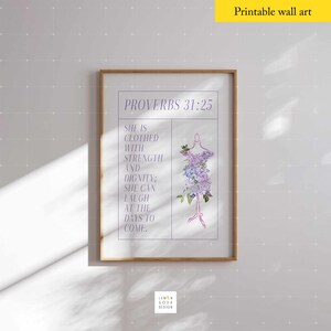 Pink and Purple Bible Verse Gallery Wall Set of 6, Coquette Wall Decor ...