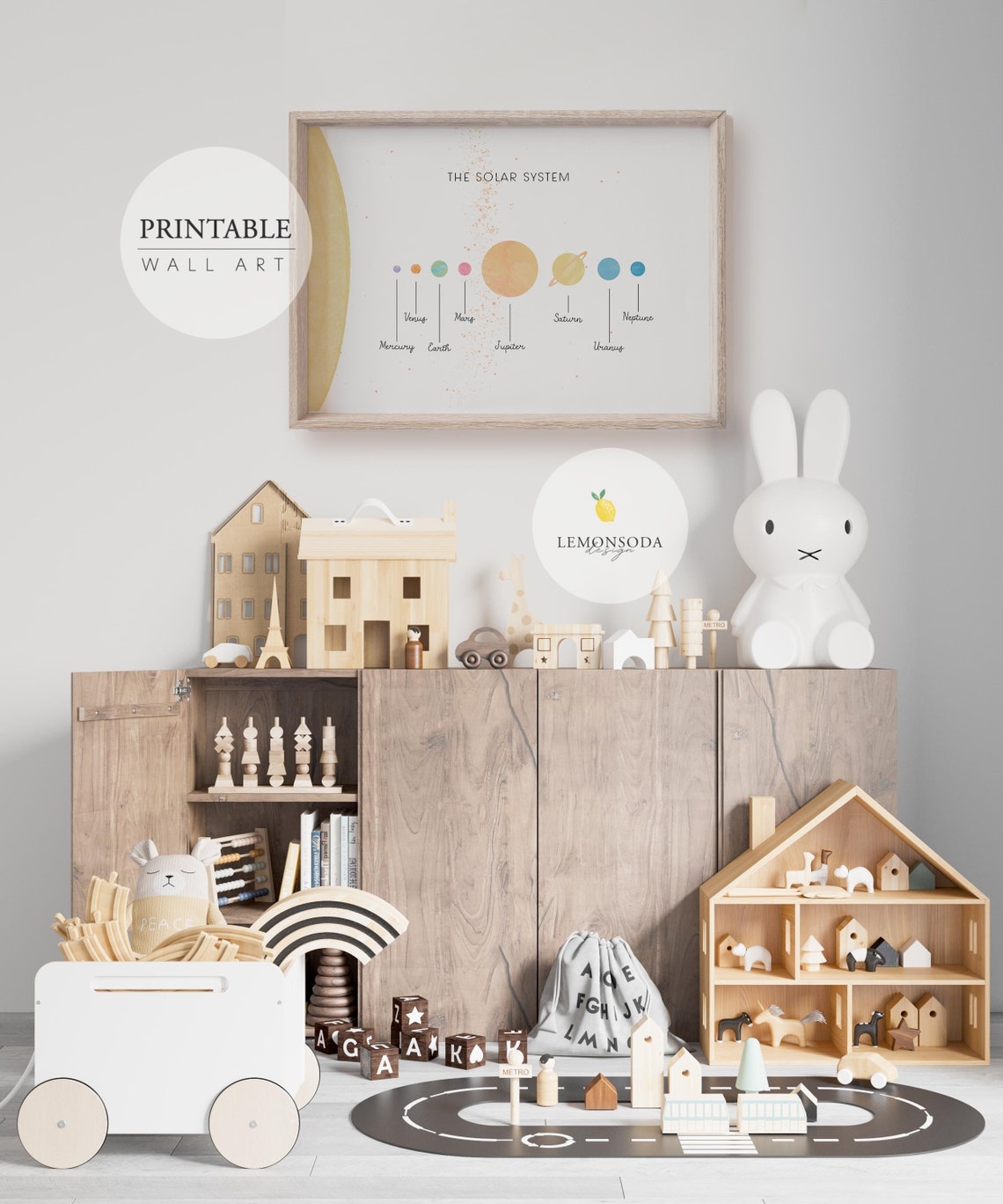 Printable Pastel Solar System Print Solar System Poster - Etsy