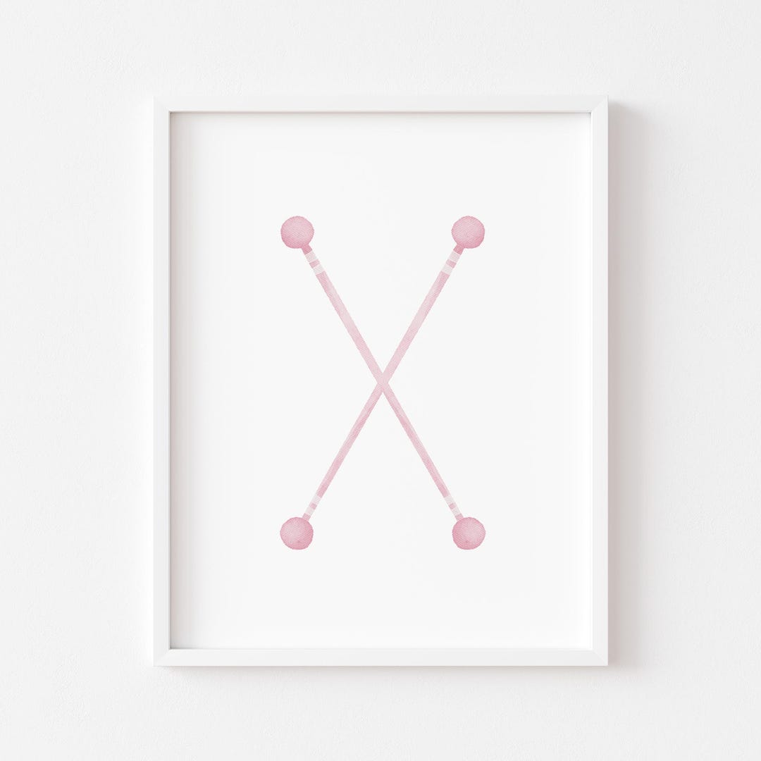 Pink Cheerleading Baton Print: Teen Girl Room Decor (digital Download ...