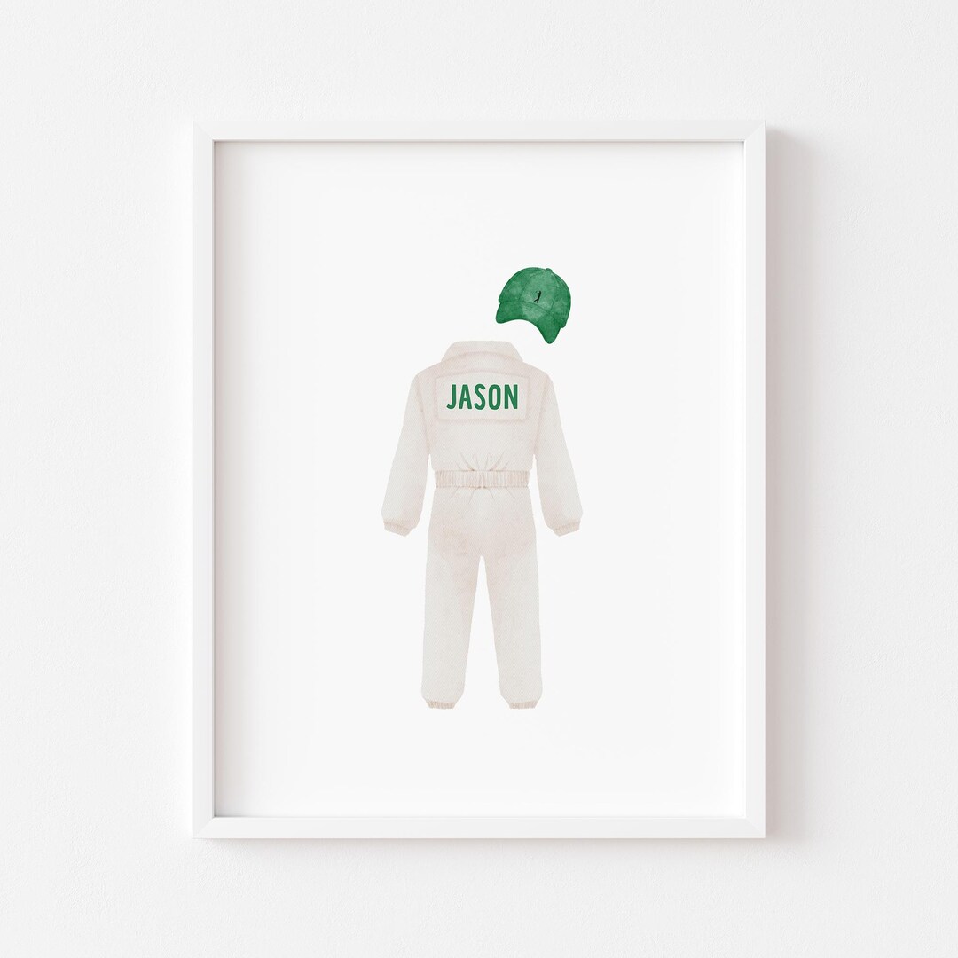 Personalized Golf Caddie Uniform Print: Custom Vintage Sports Nursery ...