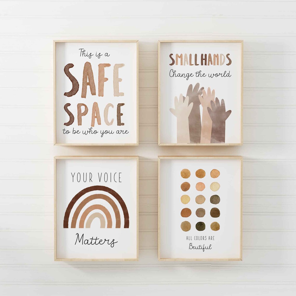 Kids Diversity Wall Art Set of 4 Classroom Decor Small Hands - Etsy