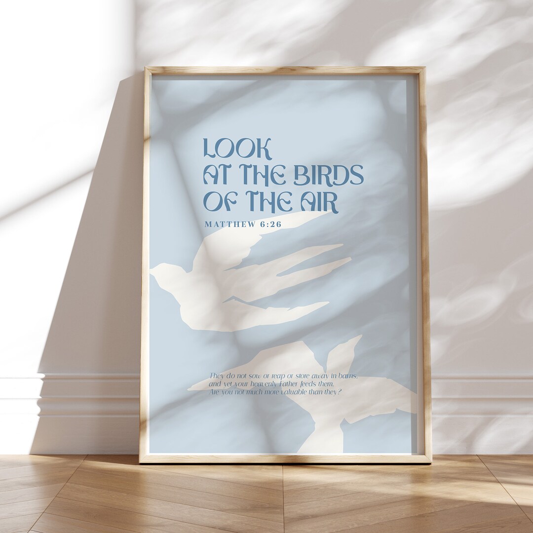 Blue Christian Bird Print: Bible Verse Wall Art (digital Download) - Etsy