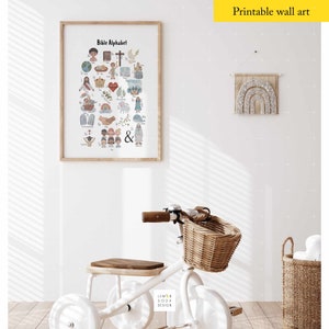 Kids Bible Alphabet Print, Printable Christians Educational Wall Art ...