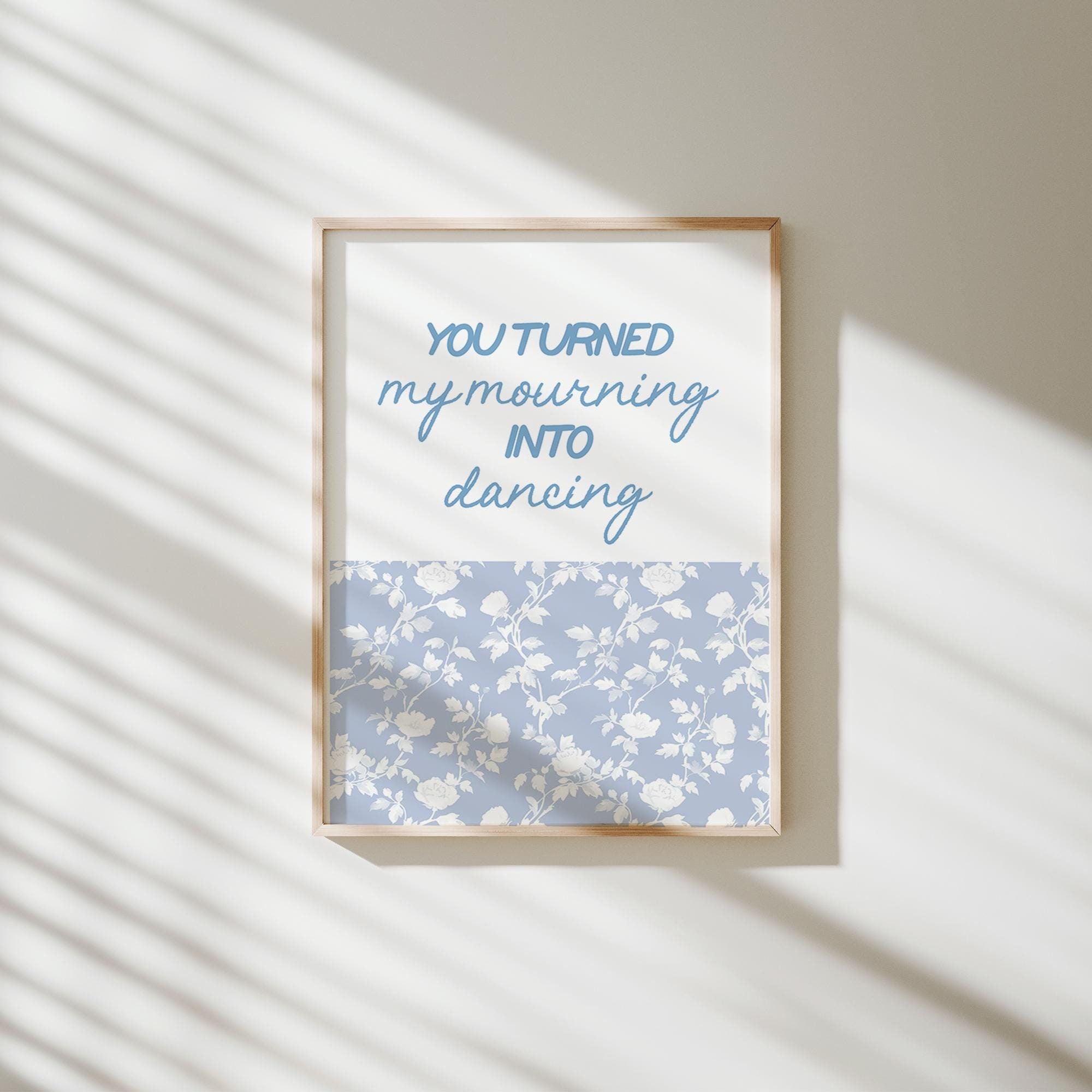 Blue Floral Bible Verse Wall Art: Christian Dorm Decor (digital ...