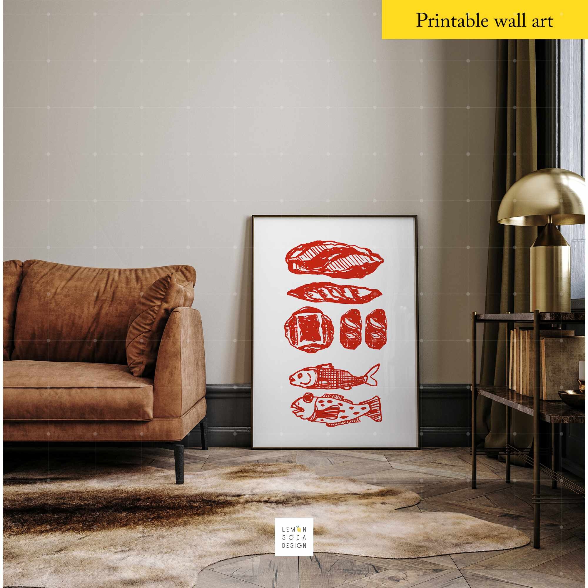 5 Loaves 2 Fish Print: Modern Christian Kitchen Art (digital Download ...