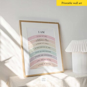 Christian Kids Pastel Rainbow Affirmation Print (digital Download) - Etsy