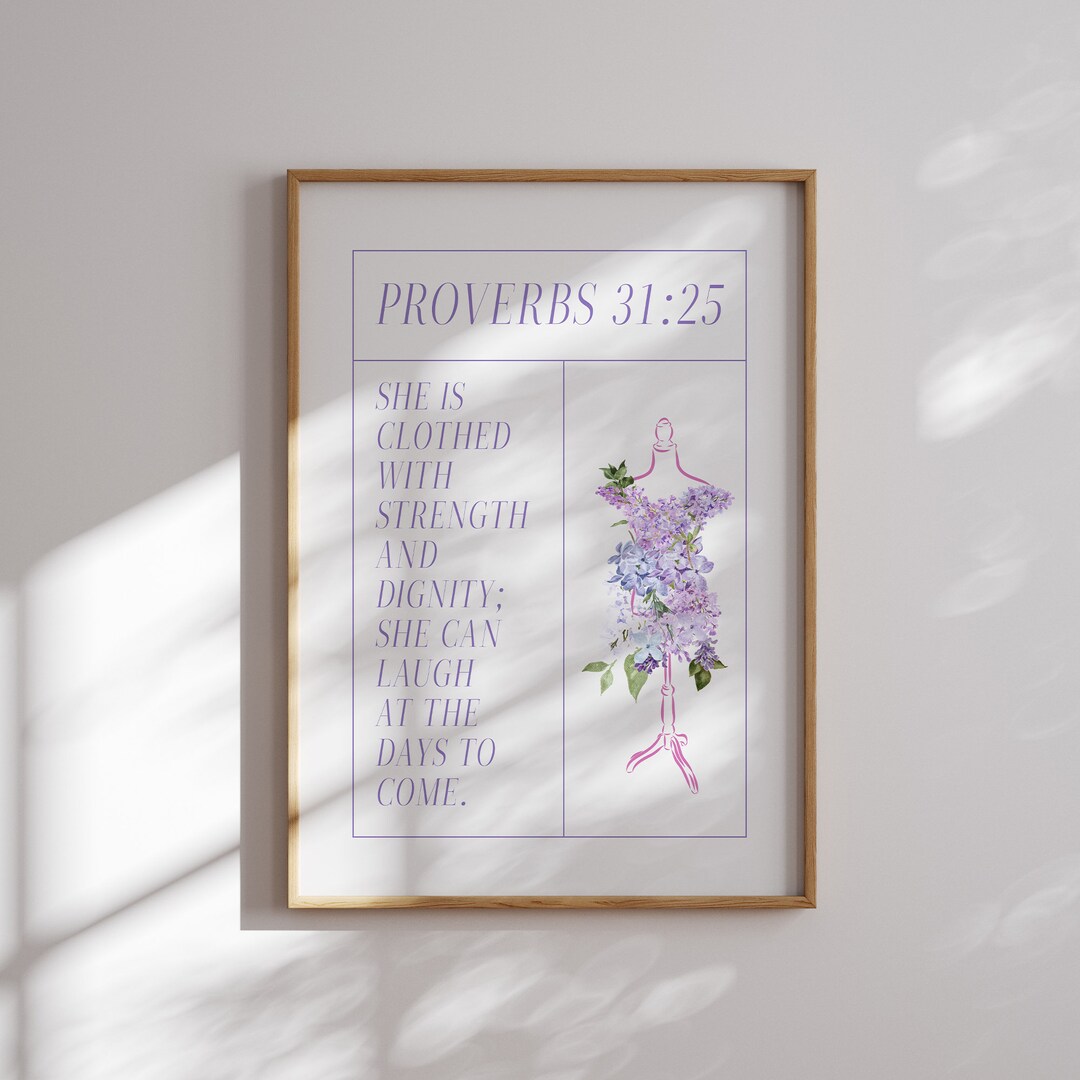 Proverbs 31 Floral Bible Verse Art: Christian Home Decor (digital ...