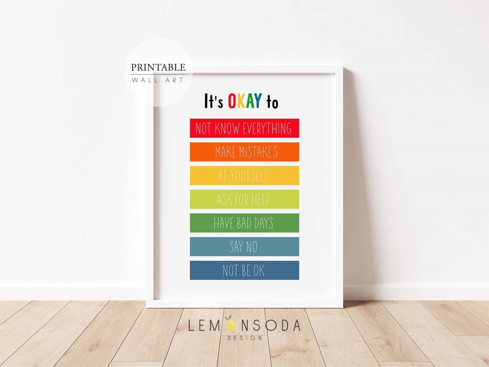 Set of 6 Calming Corner Wall Art Colorful Rainbow Nursery - Etsy
