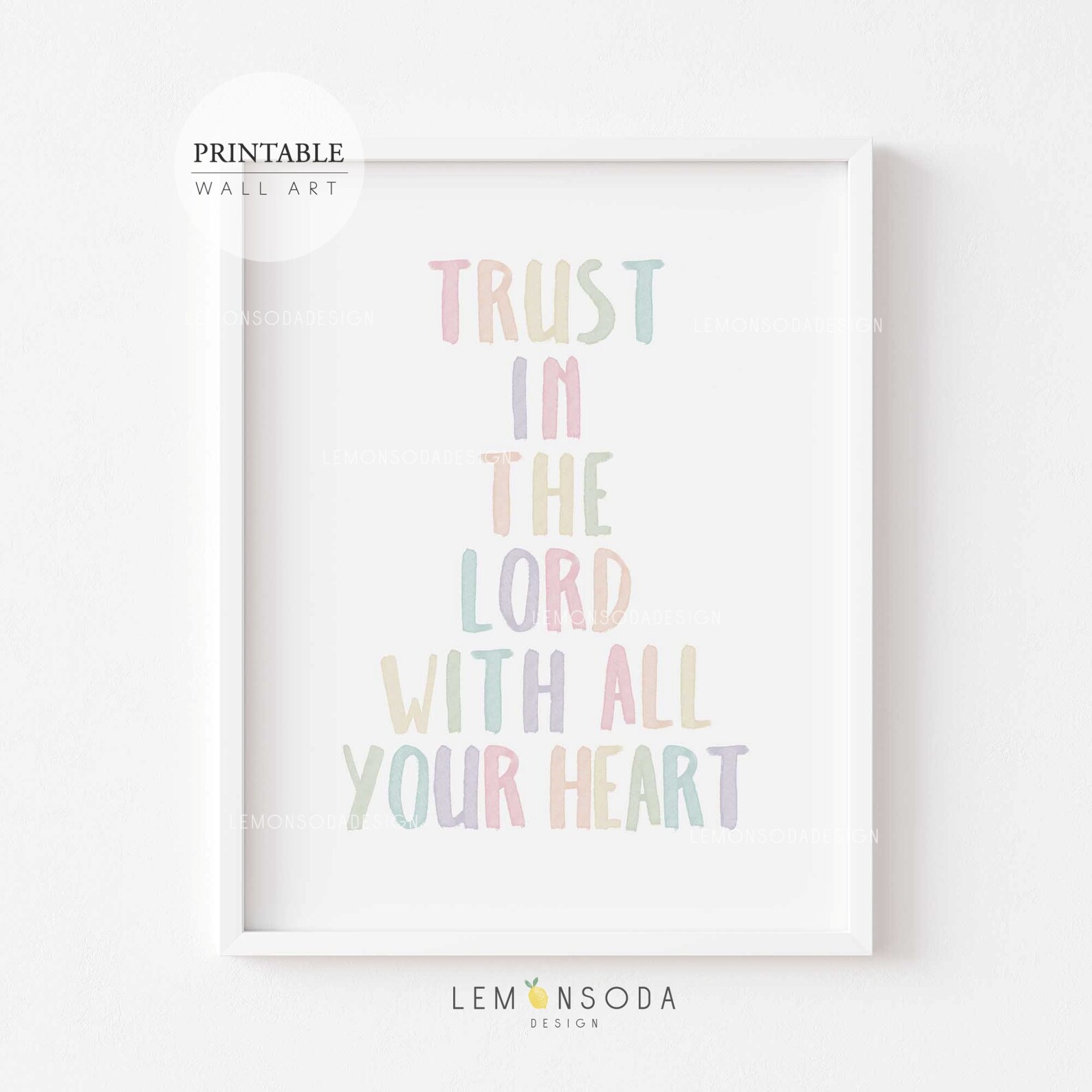 Set of 6 Pastel Christian Nursery Bundle PRINTABLE Bible Verse - Etsy