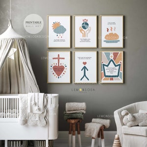 The Lords Prayer Set of 6 Printables ,boho Christian Sunday Bible ...