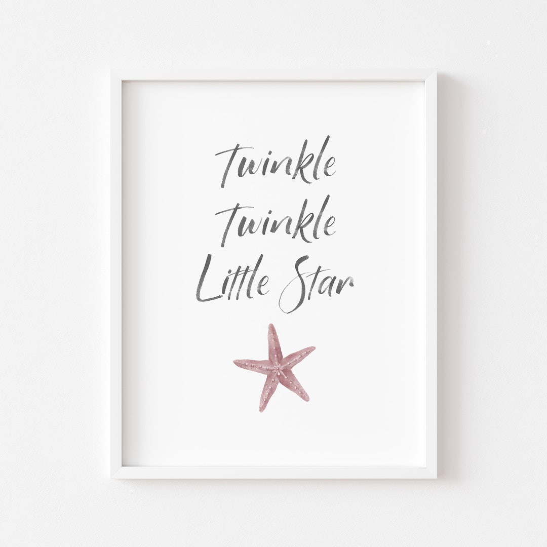 Pink Starfish Print: Twinkle Twinkle Little Star, Coastal Girls Room ...