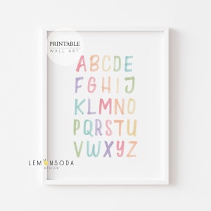 Printable Pastel Educational Poster, Nursery Wall Print Set of 6 ...