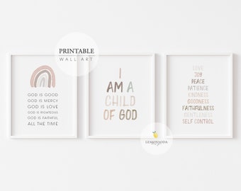 Christian Nursery Wall Decor Set of 6 Bible Verse Wall Art | Etsy