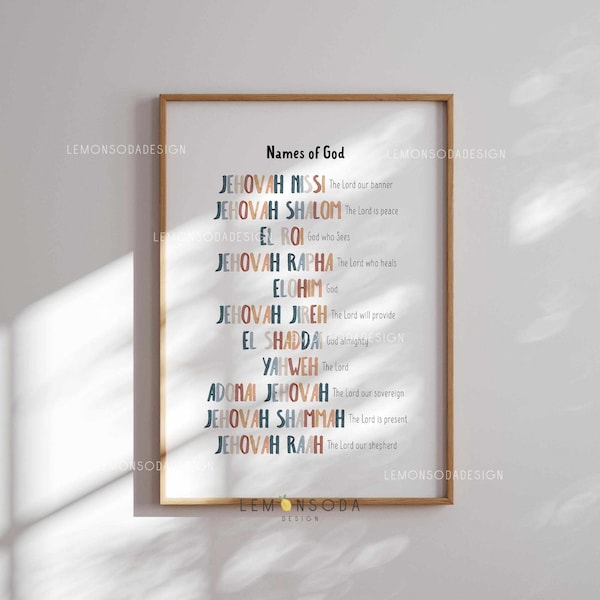 Names of God Poster - Etsy