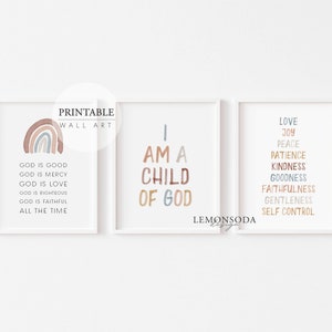 I'm a Child of GOD Printable, Nursery Boho Bible Verse Wall Art, Earthy ...