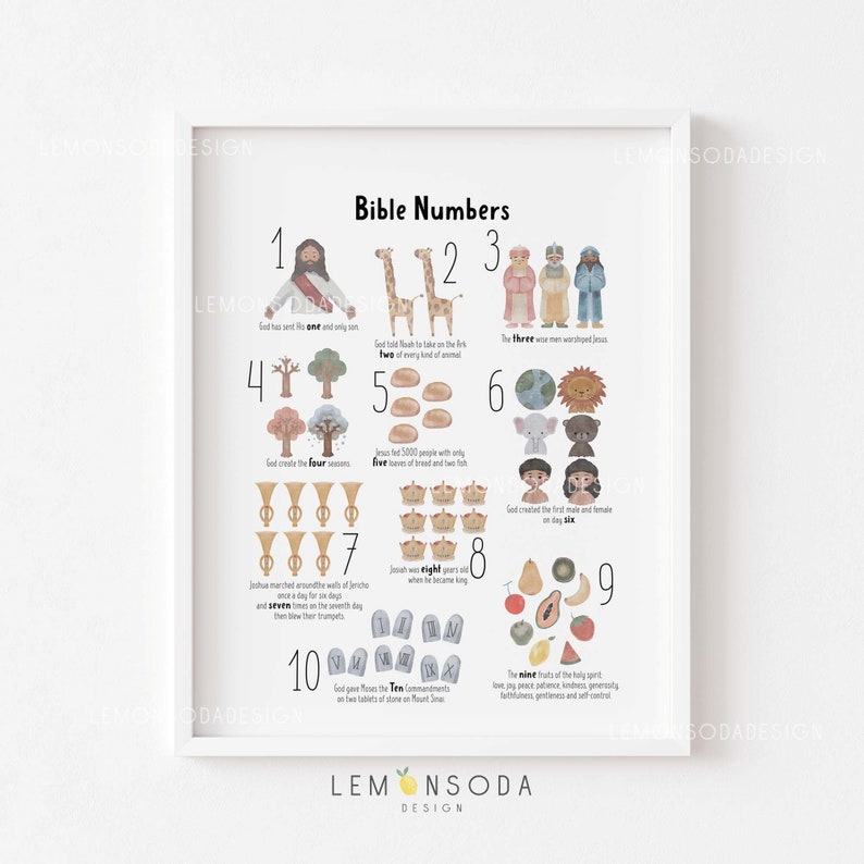 Bible Numbers With Scripture Print Printable Christians - Etsy