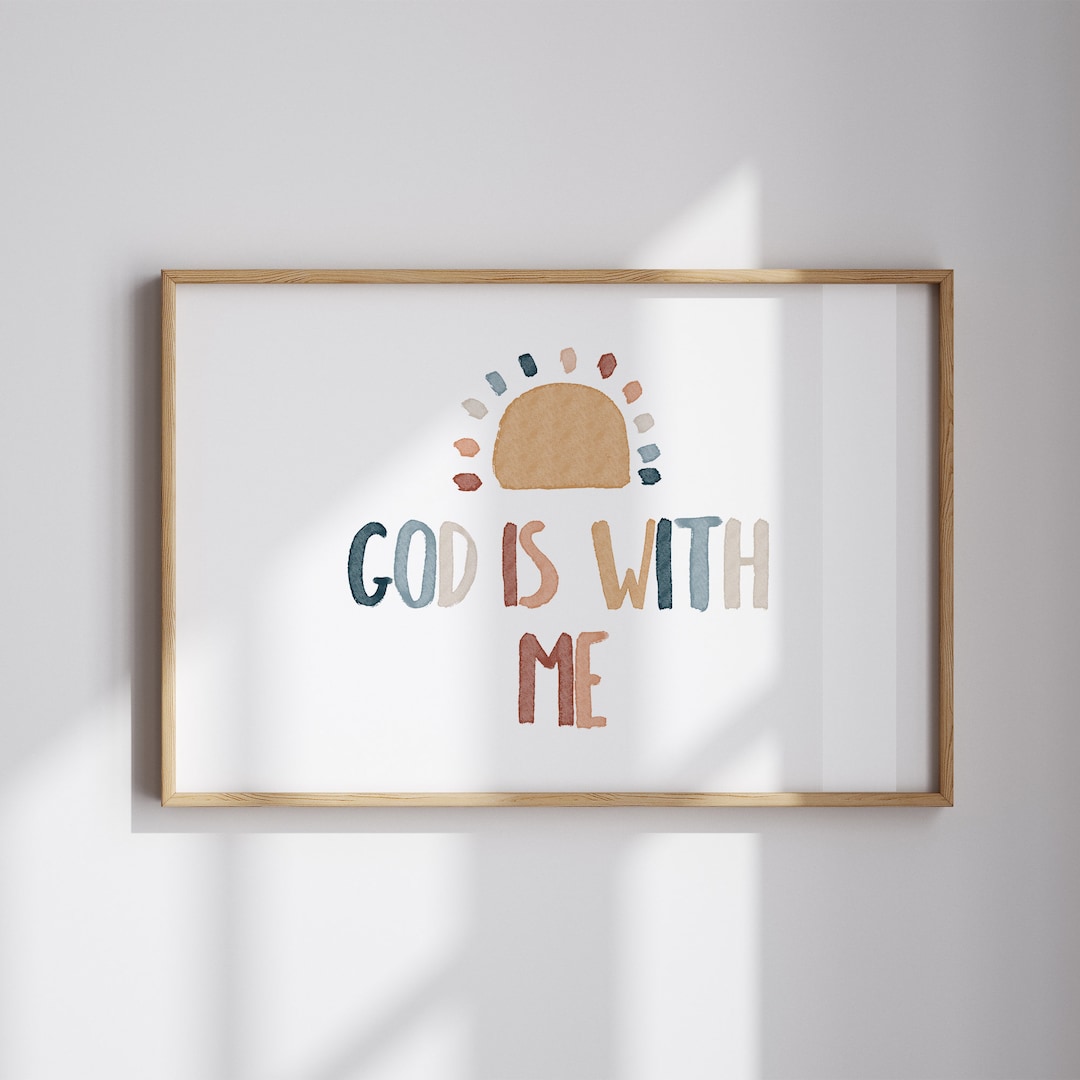 God is With Me Christian Kids Educational Bible Verse Print, Christian ...