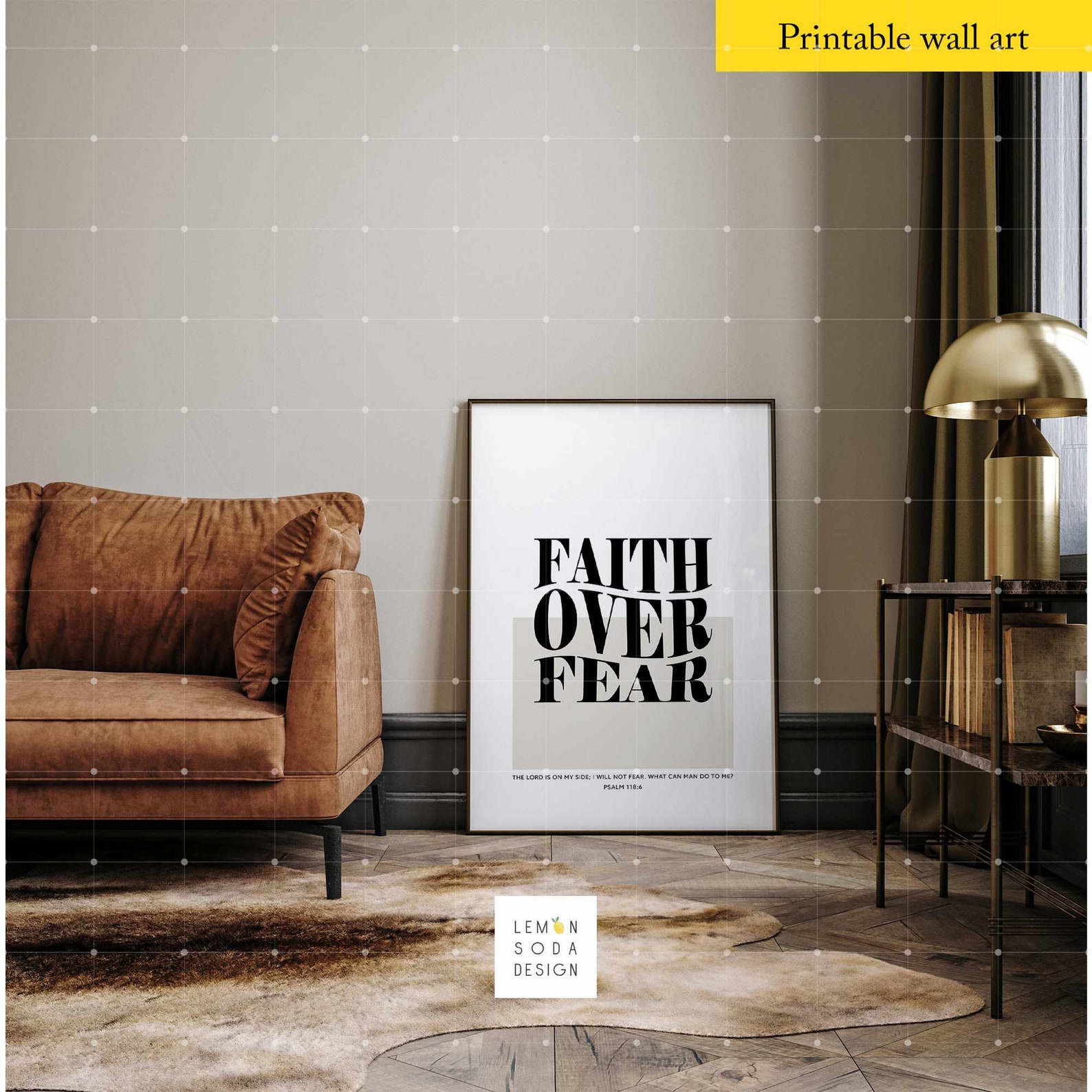 Faith Over Fear Print: Christian Minimalist Wall Art (digital Download ...