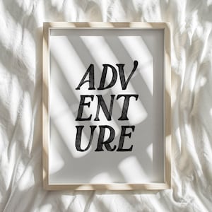 Adventure Sign, Adventure Nursery Wall Art, Black Modern Kids Play Room ...