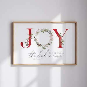 Joy to the World Print, Christmas Wall Decor, Joy to the World Sign ...