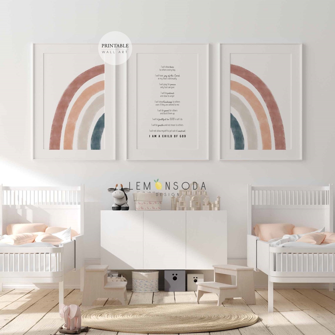 Boho Nursery Bible Wall Decor Kids Bible Affirmation Wall | Etsy