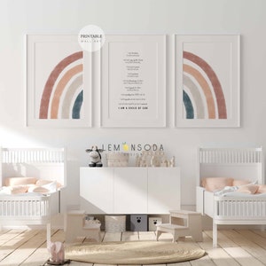 Boho Nursery Bible Wall Decor, Kids Bible Affirmation Wall Art, Set of ...