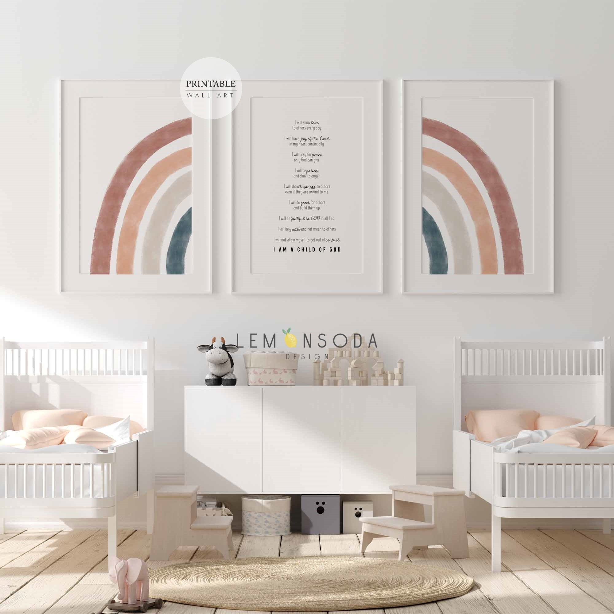 Boho Nursery Bible Wall Decor Kids Bible Affirmation Wall | Etsy