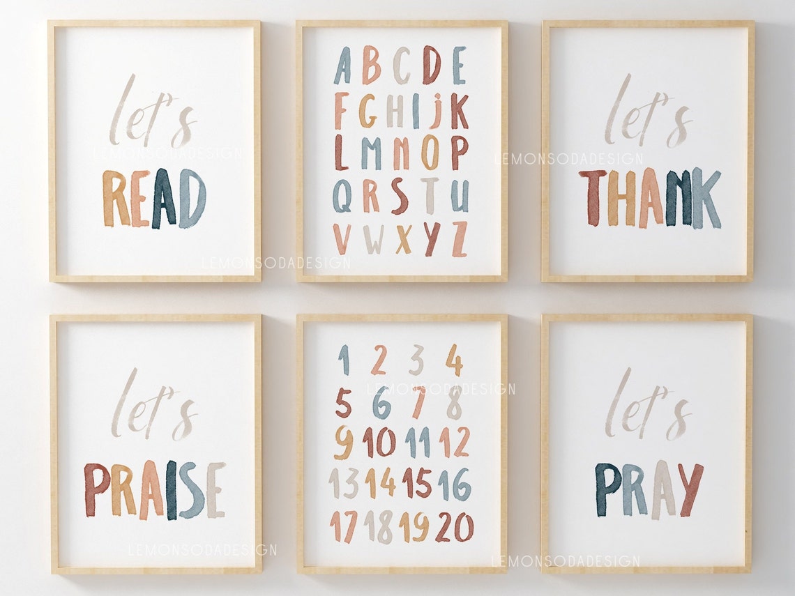 Set of 6 Boho Rainbow Kids Bible Verse Wall Art PRINTABLE - Etsy