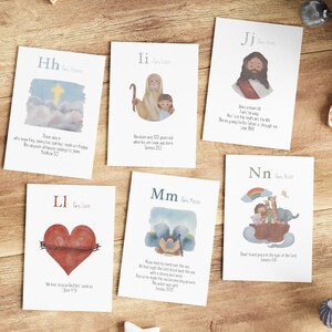 Printable Bible Alphabet Flash Card, Christian Educational Paper, 5x7 ...