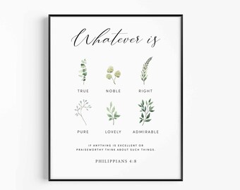 Philippians 4 8 Sign - Etsy