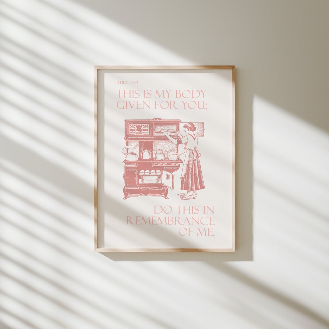 Light Pink Luke 22:19 Bible Verse Communion Wall Decor, Aesthetic ...