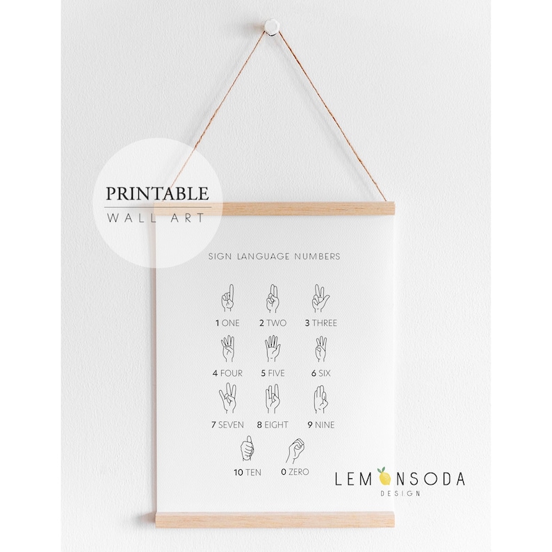Sign Language Numbers Print ASL Numbers Poster PRINTABLE - Etsy