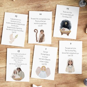 Advent Nativity Christmas Scripture Cards Calendar Christmas Kids ...