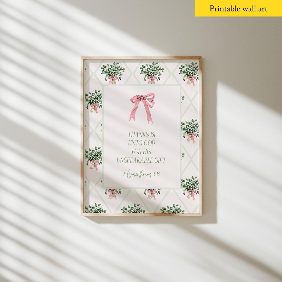 Unspeakable Gift Bible Christmas Wall Decor, Aesthetic Whimsical ...