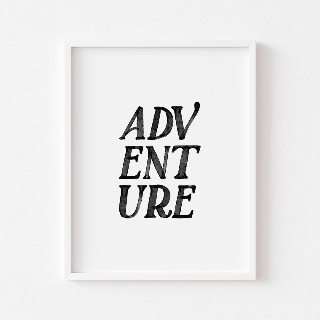 Adventure Sign, Adventure Nursery Wall Art, Black Modern Kids Play Room ...